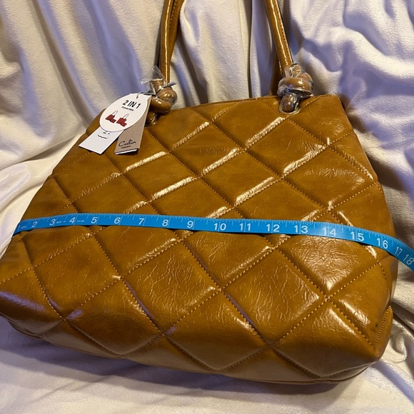 Calin | Bags | Calin Collection Vegan 2 In Convertible Bag Tan | Poshmark